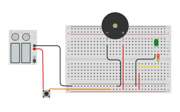 Circuit design BUZZ wire Game - Tinkercad