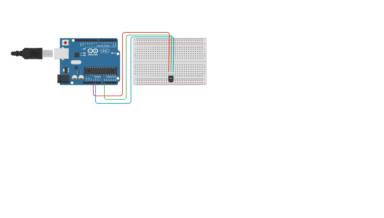 Circuit design TMP36 - Tinkercad