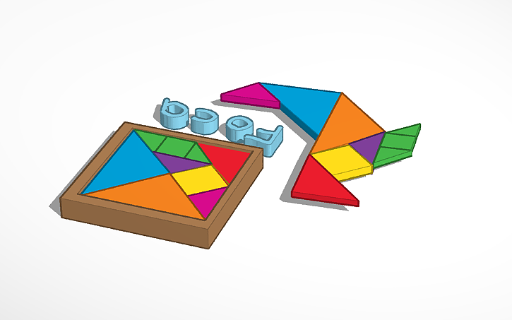 3D design Tangram - Tinkercad