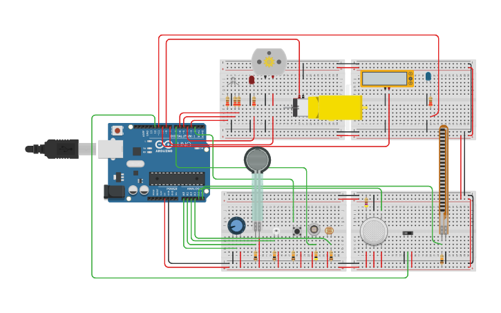Circuit design Práctica sensores 1 - Tinkercad