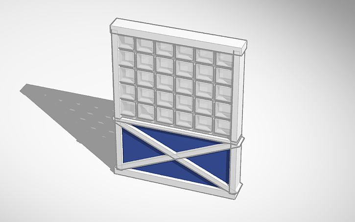 3D design Sliding Barn door with glass - Tinkercad