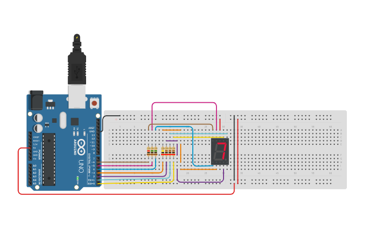 Circuit Design Arduino Con Display A 7 Segmenti Tinkercad 0887