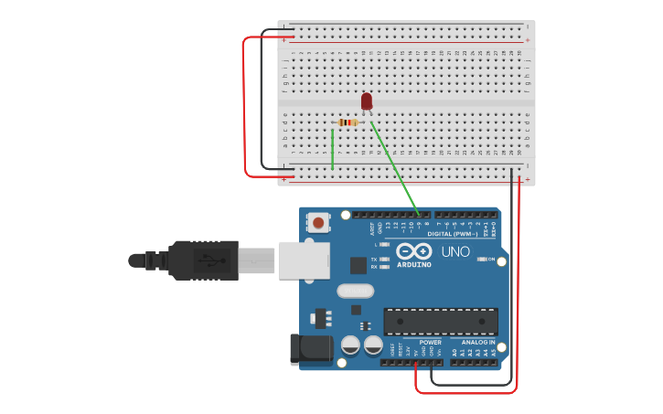 Circuit design Arduino (dimming LED with a variable) | Tinkercad