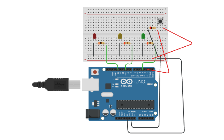 Circuit design short circuit - Tinkercad