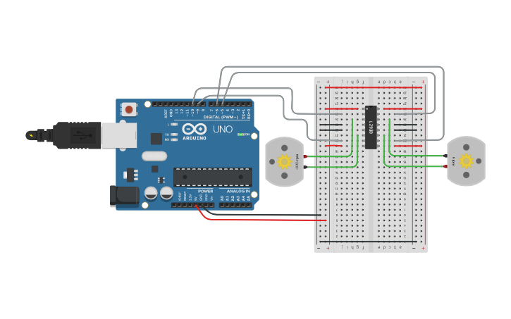 Circuit design Copy of Control two DC-Motors using Arduino and L293D ...
