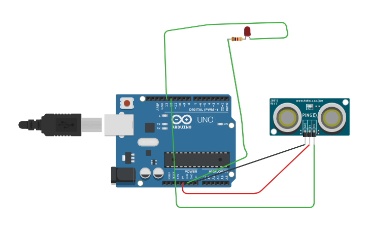 Circuit design Lab8_6 Mission_EGR30: Ping Sensor | Tinkercad