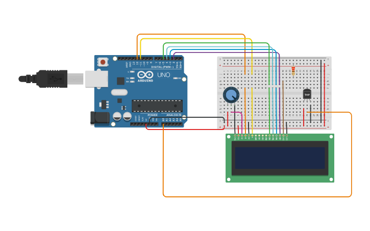 Circuit design Session_15_LCD Display | Tinkercad