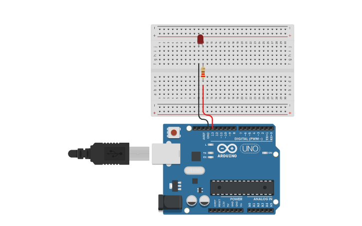 Circuit design Arduino con Tinkercad - Desde cero [Capitulo 1] [Salida Digital] - Tinkercad