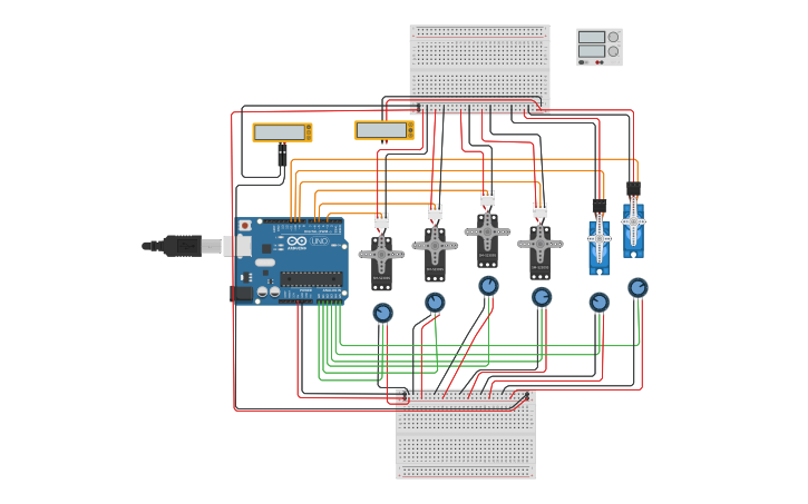 Circuit design bionic hand 032121a - Tinkercad