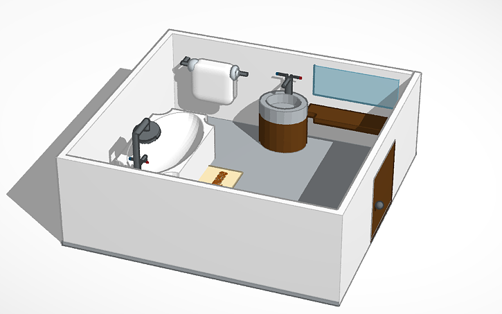 3D design baño tito - Tinkercad