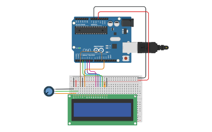 Circuit design LCD - Tinkercad