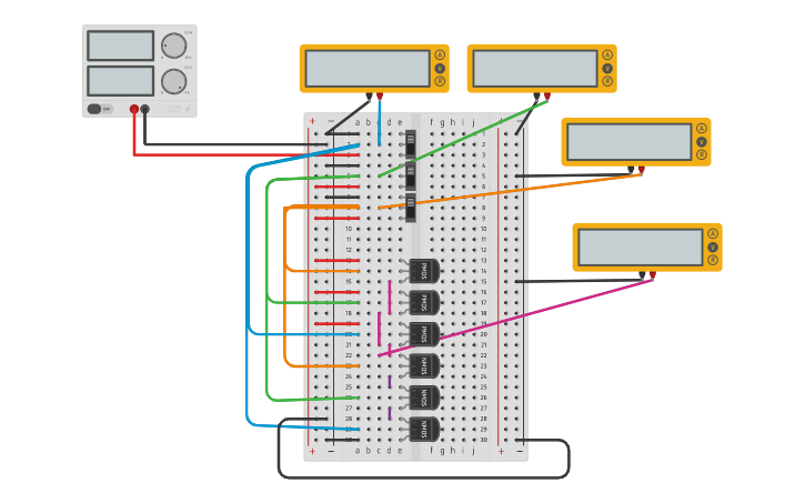 Circuit design NAND3 CMOS | Tinkercad