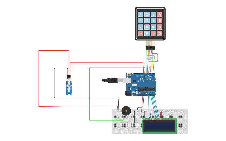 Circuit Design Password Based Door Lock Security System Tinkercad