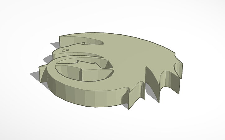 3D design Toothless symbol - Tinkercad