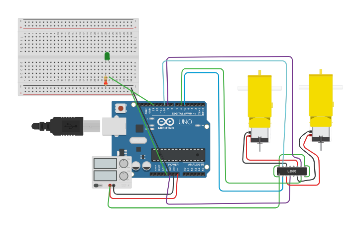 Circuit design Copy of Arduino Robot Starter | Tinkercad