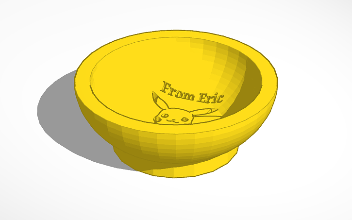 3D design Pikachu Bowl~! - Tinkercad
