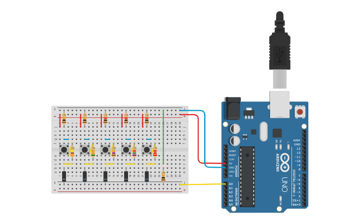 Circuit design Template to Lab 1.1 - Microcontroller (Buttons) | Tinkercad