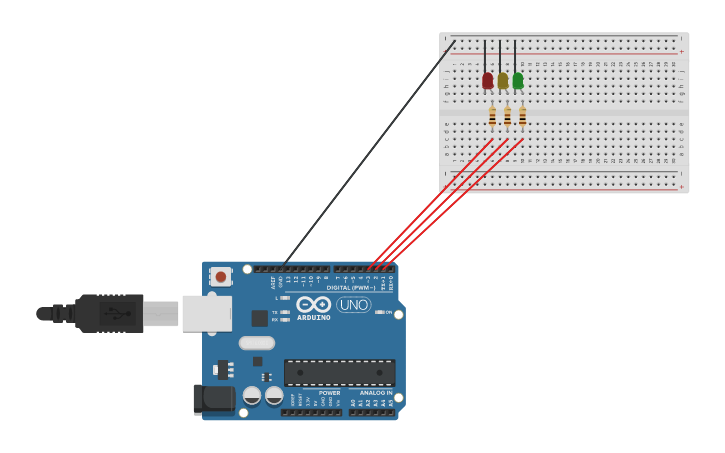 Circuit design Centurion - Semaforo Simple - Tinkercad