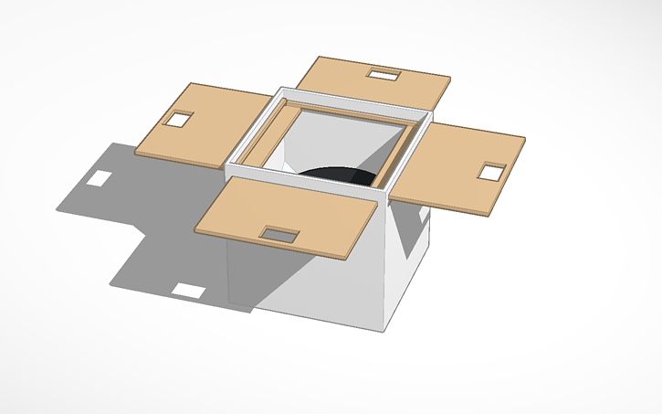 3D design solar oven (clear lid= Fresnel lens) | Tinkercad