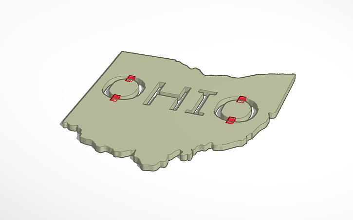 3D design Ohio State Outline | Tinkercad