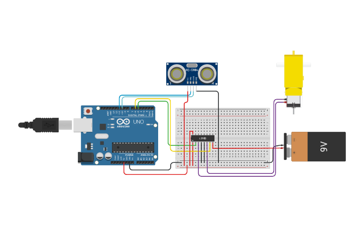 Circuit design Gearmotor - Tinkercad