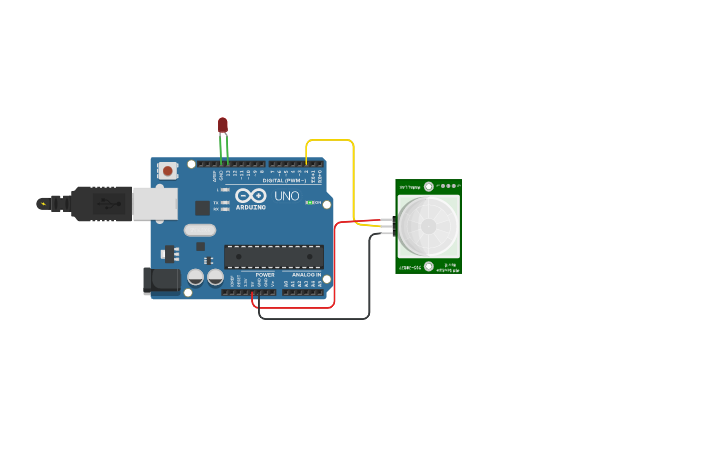 Circuit design PIR sensor - Tinkercad