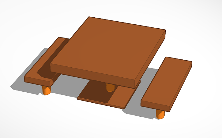 3D design Table and Bench - Tinkercad