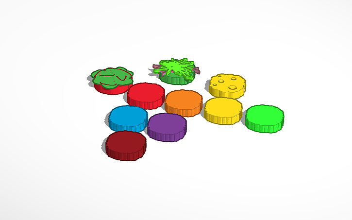 3d Design All Different Kraby Pattys From Spongebob Tinkercad