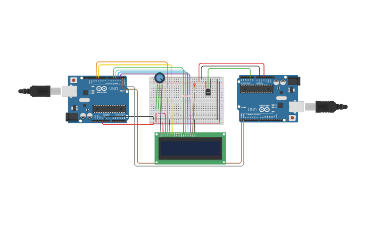 Circuit design Temperature Sensor with LCD - Tinkercad