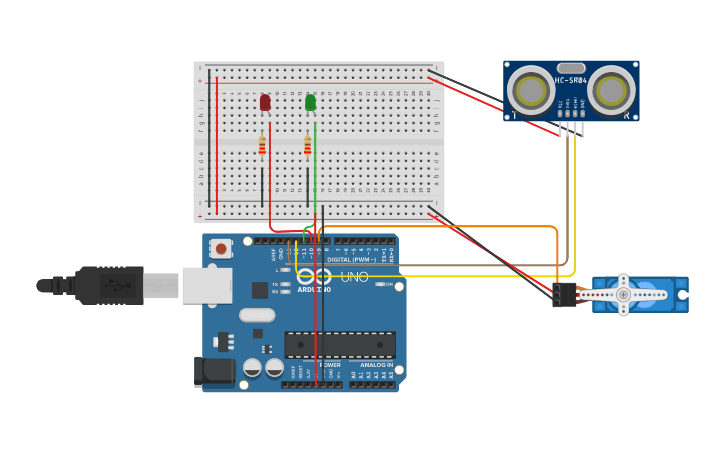 Circuit design barrera - Tinkercad