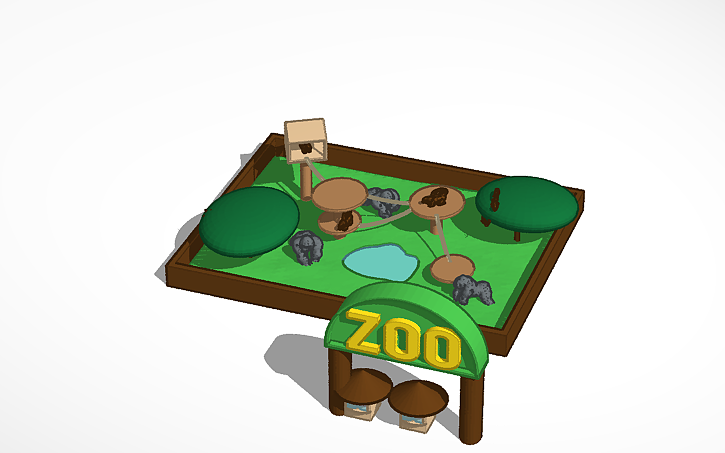3D design Zoo - part 1 (Entry and monkeys) - Tinkercad