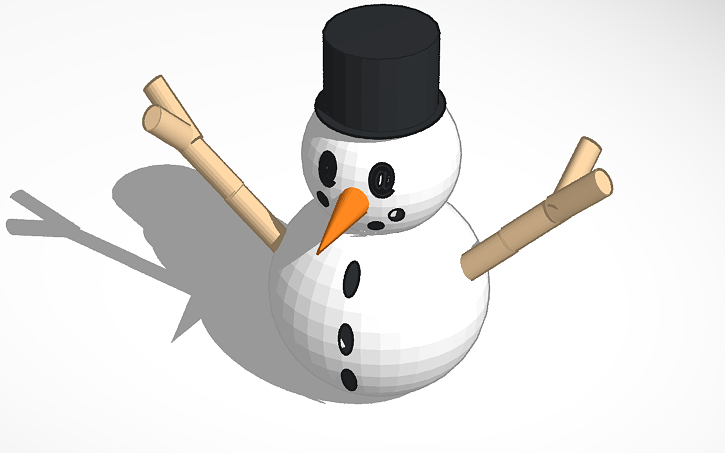3d Design Happy Snowman Tinkercad