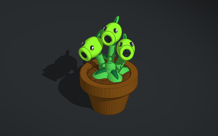 3D design Threepeater in a pot - Tinkercad