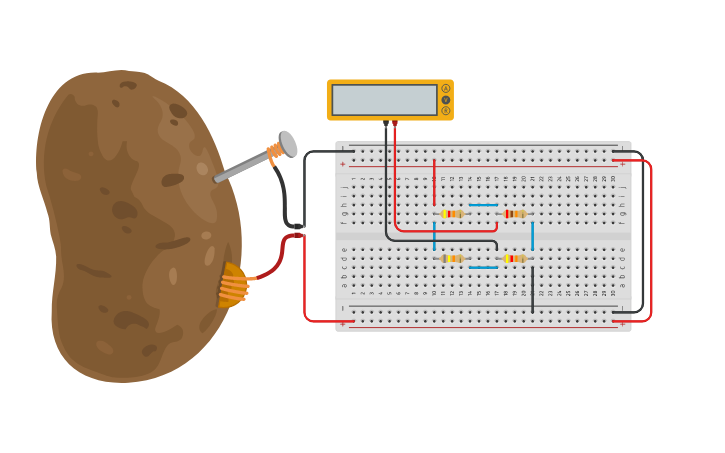 Circuit design Wheatstone Bridge - Tinkercad