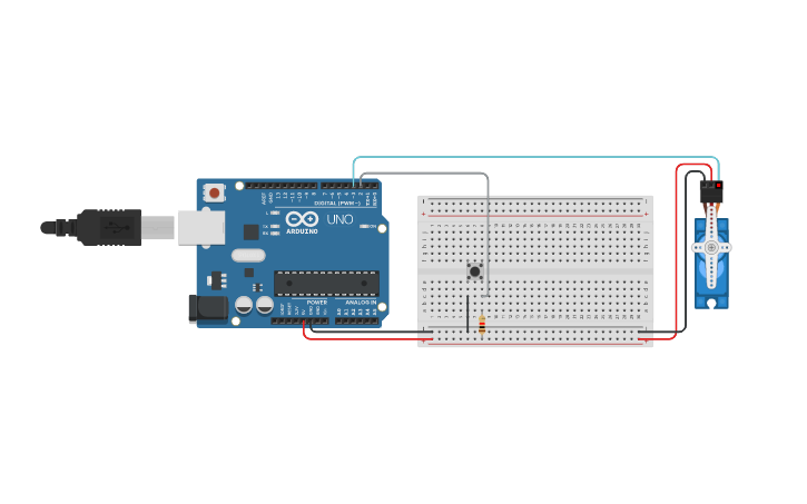 Circuit design Servo Motor ที่หมุนได้แค่180องศา - Tinkercad