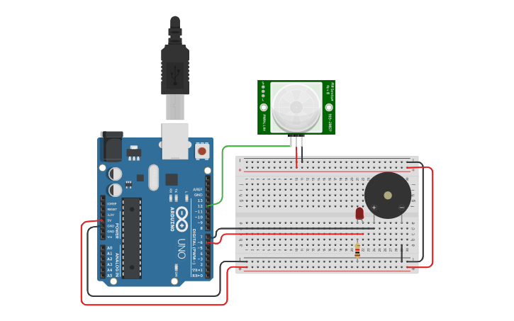 Circuit Design Alarm System Tinkercad