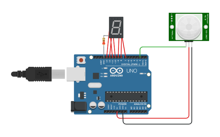 Circuit design sensor pir - Tinkercad