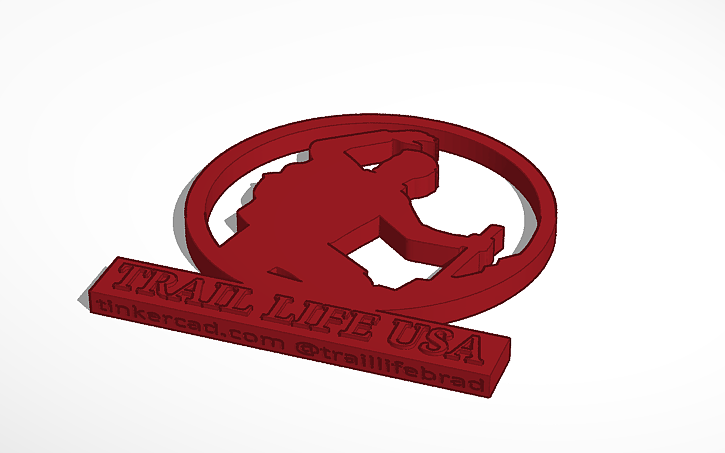 3D design 7" TRAIL LIFE USA Logo - Wall - Tinkercad