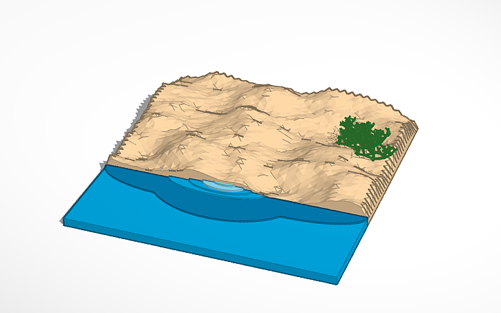3D design Beach Biome - Tinkercad