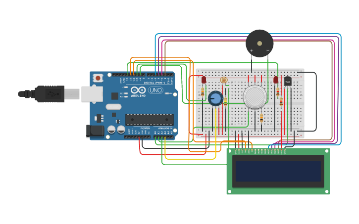 Circuit design weather station - Tinkercad