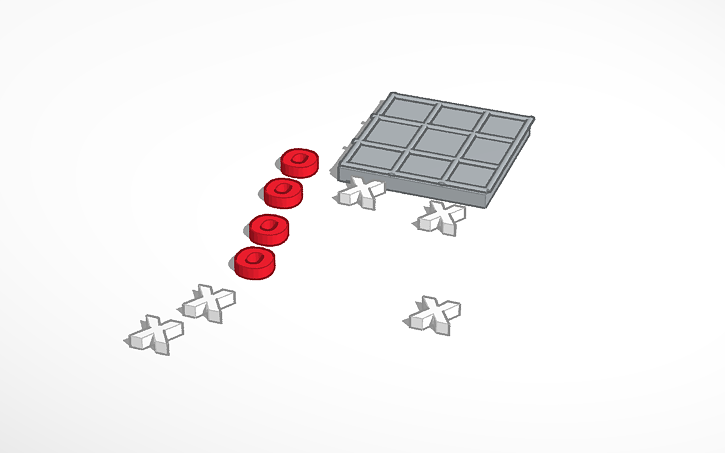 3D design Tic-Tac-Toe - Tinkercad