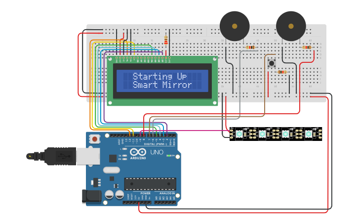 Circuit design Smart Mirror V3 - Tinkercad