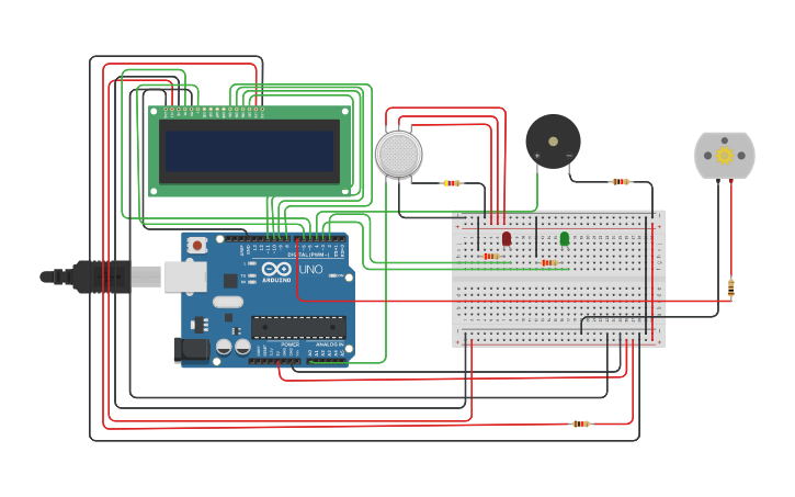 Circuit design ALCOHOL DETECTION for IoT | Tinkercad
