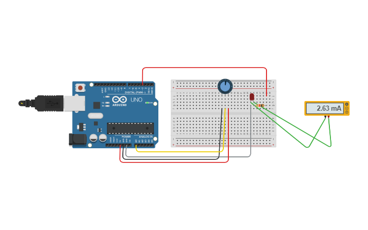 Circuit design 2-Potansiyometre İle Led Par.Kontrol | Tinkercad