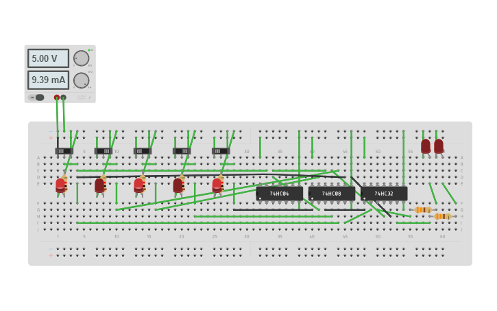 Circuit design Multiplexer 2-to-1 combine for 2 bit - Tinkercad