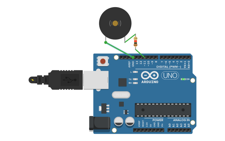 Circuit design Simple Built in Led | Tinkercad