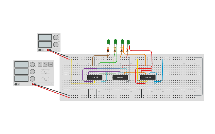 Circuit design 4 Bit Synchronous Up Counter (106120116) - Tinkercad
