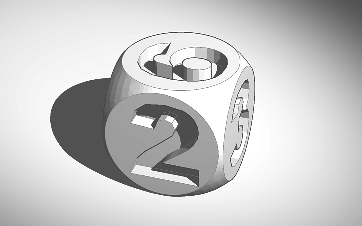 3D design Number Dice - Tinkercad