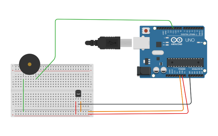 Circuit design Fire Alarm Arduino | Tinkercad