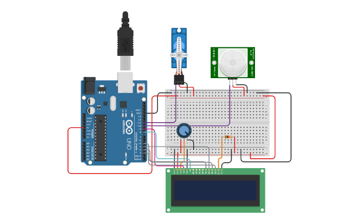 Circuit design automated hand sanitizer | Tinkercad